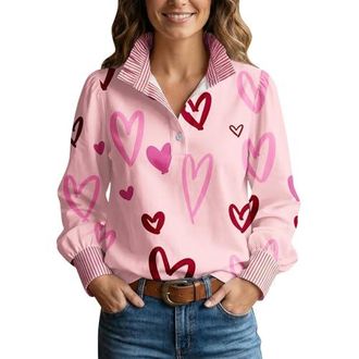 Generic 2026 Chemise Femme Saint-Valentin Manches Longues Sweat Pull Col Rond Couleur Unie Top Sweater Outdoor Oversize Vetement pour Printemps Automne Hiver 