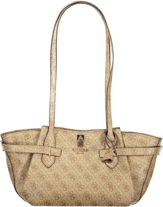 Guess Femme, Sacs, Beige, Taille: ONE Size Yesba Quattro G Shoulder Satchel