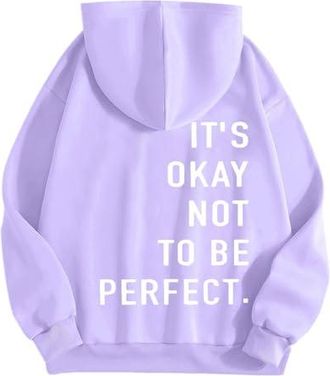 Generic Sweat à capuche pour femme Its Ok Not To Be Perfect pour la santé mentale 2026, violet, XXL