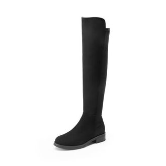 Dream Pairs Bottes au-Dessus du Genou pour Femmes Cuissardes El&eacute;gante et Confortable Bottines Simple et Pratique,Size 36.5,Su&egrave;de-Noir,SDOB2409W