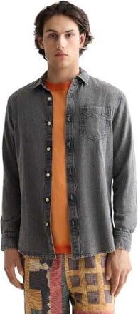 Scotch & Soda Washed 1 Pocket Denim Shirt Chemise, Black Spark 001, L Homme