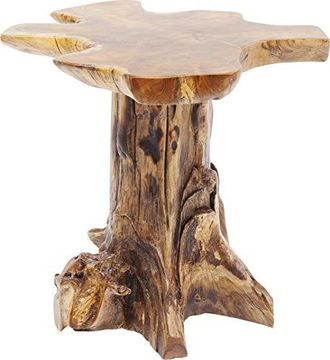 Kare Design Design Beistelltisch Tree Klein Nature, Braun, Teak Massivholz, Wohnzimmertisch, Couchtisch, 50x40x40cm (H/B/T)