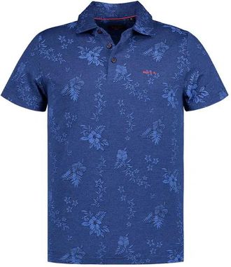 N.Z.A. Herren Polo-Shirt blau gemustert