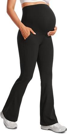 CRZ YOGA Butterluxe Legging Évasé de Maternité avec Poches Yoga Entraînement Pantalon - 79cm Noir 40