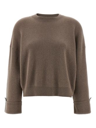 Brunello Cucinelli Kaschmirpullover mit Rundhalsausschnitt - Braun