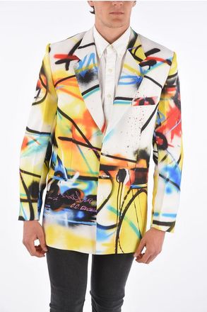 Off-white Three-Button Jacket FUTURA SPRAY With Classic Lapel And Two size 48