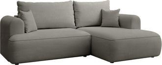 Selsey Selsey Ovo Mini - Eckschlafsofa rechtsseitig mit Stauraum, Easy-Clean-Chenille-Bezug, hellgrau