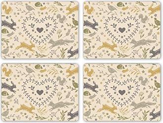 Cooksmart 4 Stück Tischsets | Platzsets für den Tisch mit britischen Designs | Tischsets für alle Arten von Küchen - Wald