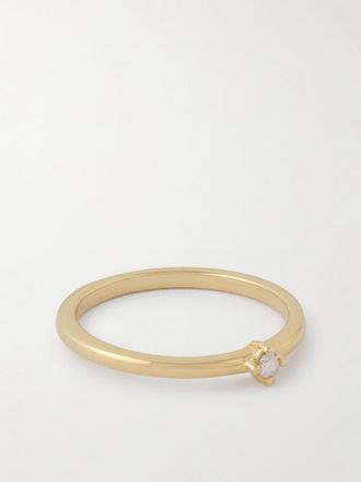 Stone and Strand Tiny Ring Aus 14 Karat Gold Mit Diamant