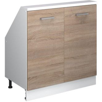 Vicco Meuble de rangement sous pente Rion, Sonoma/blanc, avec 2 portes, Vicco