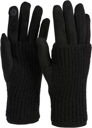 styleBREAKER Damen 3 in 1 Touchscreen Handschuhe mit abnehmbarer Strick Stulpe | Winterhandschuhe | 3 Tragevarianten | Weich warm elastisch in vielen Farben, Farbe
