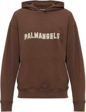 Palm Angels Baumwoll-Hoodie mit Print - - Sweatshirts & Hoodies - Herren - Braun - L