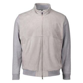 Paul & Shark Homme, Vestes, Gris, Taille: 2XL Pull hybride en daim Aqualeather, coton et cachemire
