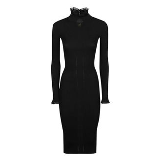 Elisabetta Franchi Femme, Robes, Noir, Taille: 42 FR Robe mi-longue &agrave; manches longues