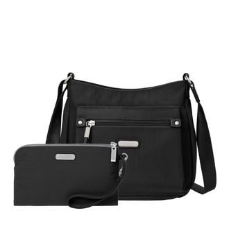 Baggallini Damen Uptown Bagg with RFID Wristlet Handtaschen, Schwarz