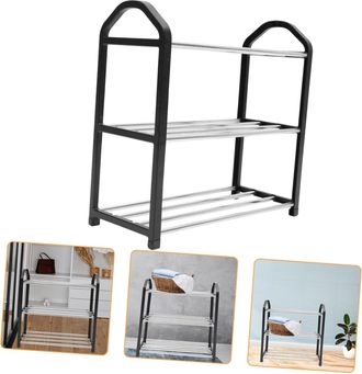 Valiclud Lagiges Schuhregal aus Edelstahl und Kunststoff Schuhorganizer mit Gro&szlig;em Stauraum Robust und Pflegeleicht Platzsparend f&uuml;r Flur Wohnzimmer und Schlaf