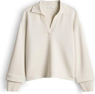 OPUS Sweatshirt Gyha im weichen Viskose Mix Lockere Passform, gerader Schnitt, &uuml;berschnittene Schulter, Polokragen