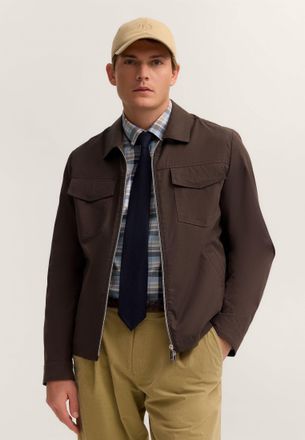 Bugatti Herren Hemdkragen-Jacke mit Stretch und Struktur