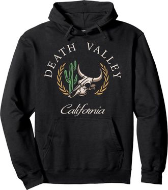 Trendy Apparel Death Valley California Bovine Longhorn Skull Pullover Hoodie