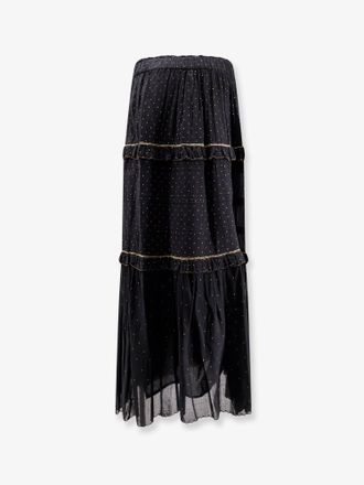 Isabel Marant Womens Skirt Volodia Polka-Dot Black Cotton