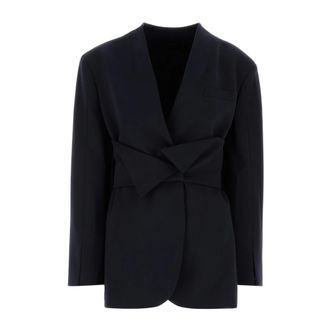Del Core Boxy Jacket With Corset Belt - - Jackets - Damen - Blau - XS