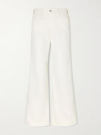 Veronica Beard Kasey Halbhohe Jeans Mit Weitem Bein - Ecru