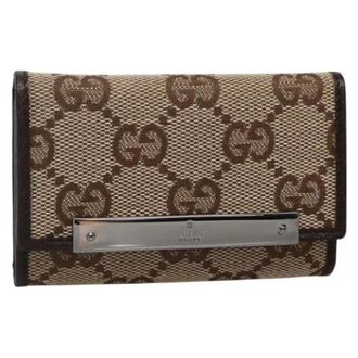 Gucci Porte-cl&eacute;s en toile Pre-owned - Femme - Pre-owned - Beige - Taille: ONE Size