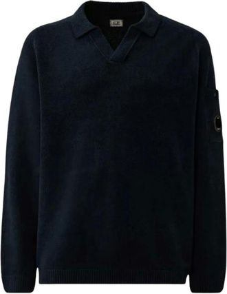 C.P. Company C.p. Company, Homme, Tops, Bleu, Taille: XL Polo en Chenille de Coton