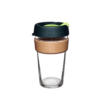 KeepCup Wiederverwendbare Kaffeetasse, geh&auml;rtetes Glas und Naturkork, 454 ml, tief