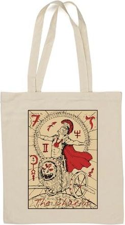 Generic The Chariot Tarot Card Art Sac fourre-tout en coton naturel Blanc