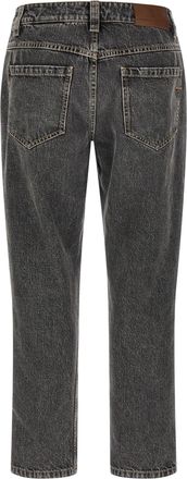 Brunello Cucinelli Womens Gray Cotton Straight-Leg Jeans Clothing