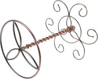 Lurrose Weinglashalter aus Eisen mit Holzsockel Tischplatte Weinregal f&uuml;r Gl&auml;ser Stabiles Stielglas Organizer Funktionales Weinbecherhalter f&uuml;r Zuhause und Ba