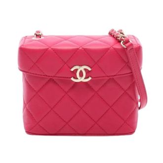 Chanel Pre-owned Matelass&eacute; Lammfell Umh&auml;ngetasche - - Pre-owned - Damen - Rosa - ONE SIZE