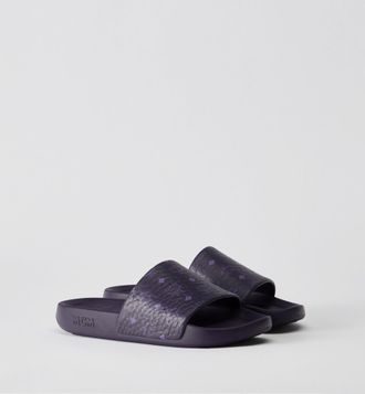 MCM Slides mit Monogramm-Print DEEP PURPLE VISETOS