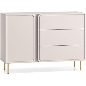 Selsey Selsey LOPPA - Buffet 1 porte avec 3 tiroirs, beige cachemire, 120 cm