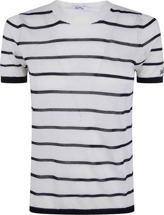 Max Mara Rundhalspullover - Wei&szlig;