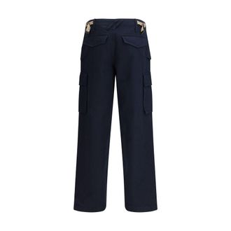 Burberry Mens Blue Cotton Cargo Pants