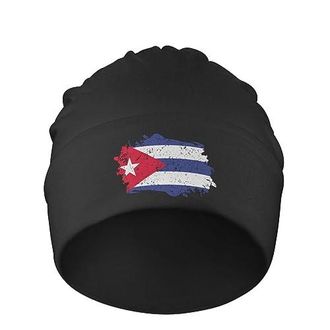 Generic Unisexe Bonnets De Ski Drapeau Cubain Dr&ocirc;le Bonnet &Agrave; Revers Doux Bonnet dhiver Chaud Bonnets Tricot&eacute; pour Cyclisme Quotidien Course