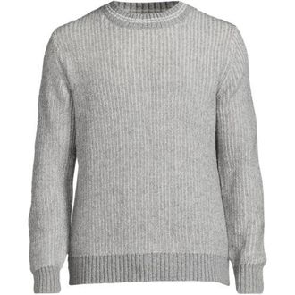 Lands End Rippstrick-Pullover, Herren, Gr&ouml;&szlig;e:52-54 regular, Grau, Wolle/Polyester/Polyacryl, by Lands End