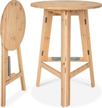 TecTake Klapptisch Holz, Stehtisch klappbar, Tisch rund, klappbarer Bistrotisch, Holztisch, Beistelltisch klappbar, Klapptisch, runder Tisch als Bartisch f&uuml;r 