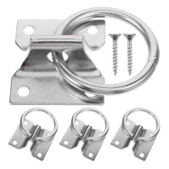 Happyyami 4 St&uuml;ck Edelstahl Pferde Anbinderinge mit Sockel Sicherer Befestigungsring f&uuml;r Pferdetraining und Stall Praktisches Pferdezubeh&ouml;r