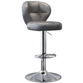 Generic Moderne, H&ouml;henverstellbare Drehhocker mit Kunstledersitzkissen In Braun/Rot/Schwarz/Gr&uuml;n/Grau und Schwarzem/Silbernem Gestell f&uuml;r K&uuml;cheninseln