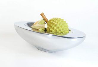 ARTRA Design GmbH Aluminium Schale Oval M - Doppelwandig, Dekoschale, Tischdekoration, Hochzeitdekoration und Geschenk 31 cm, 8 cm, 17 cm