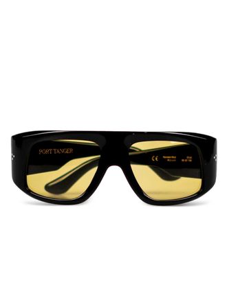 Port Tanger Sonnenbrille mit eckigem Gestell - Schwarz