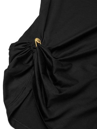Versace Womens T-Shirt Safety Pin Black Silk T-Shirts & Jerseys