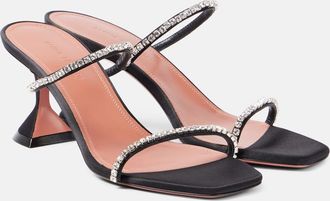 Amina Muaddi Sandalen Gilda 70 aus Satin mit Kristallen