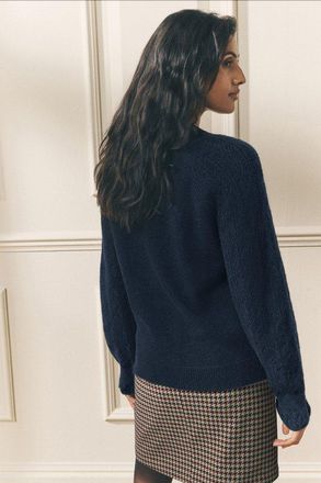 Laura Ashley Strickpullover Laura Ashley Pointelle-Pullover mit Wollanteil (1-tlg)