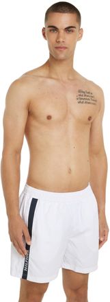 Tommy Hilfiger Herren Badeshorts Medium Drawstring Tape Mittellang, Weiß (White), XXL