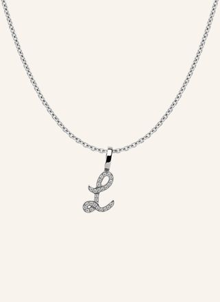 Cada Cada Kette Tiny Diamond Letter L silber