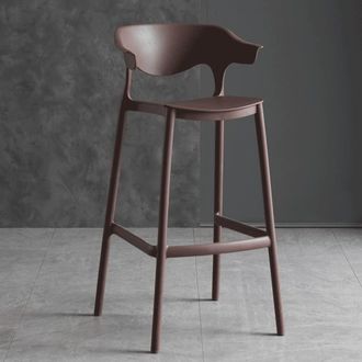 Generic Stapelbarer Barhocker, 75 cm, mit Kunststoff-R&uuml;ckenlehne, K&uuml;chenstuhl f&uuml;r Wohnzimmer, Garten, Kneipe Und Au&szlig;enbereich, Braun